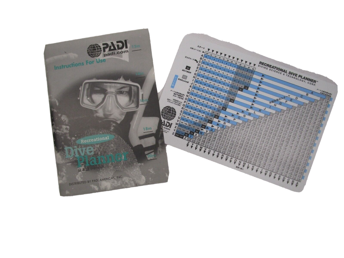 Padi Rdp Table With Instructions Free Dive Tables PADI RDP Dive Table ...
