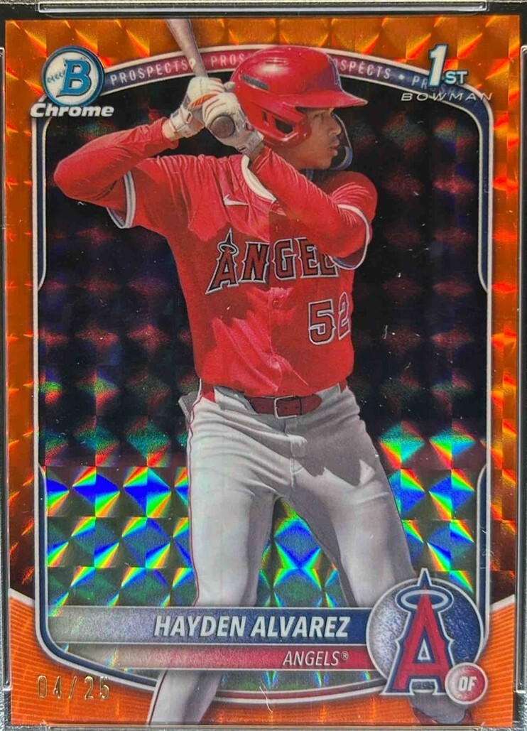 2025 Bowman - Chrome Prospects Hayden Alvarez #BCP-12 Orange Geometric ...