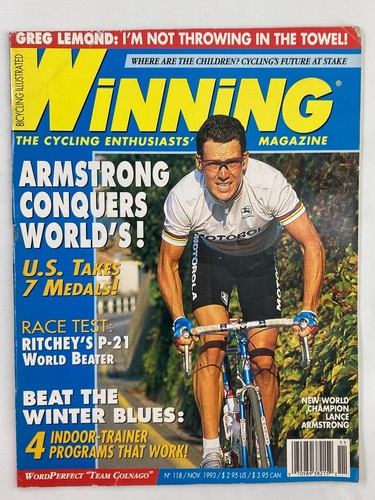 Winning Bicycle Racing Illustrated November 1993 #118 Lance Armstrong ...