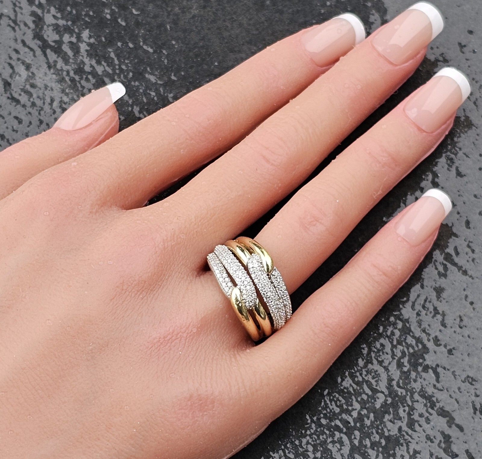 David Yurman Double Loop Labyrinth Diamond Ring 18k G… - Gem