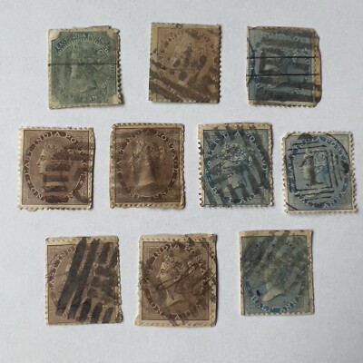 1850's-1860's EAST INDIA INVESTORY LOT OF 10 STAMPS QUEEN VICTORIA ...