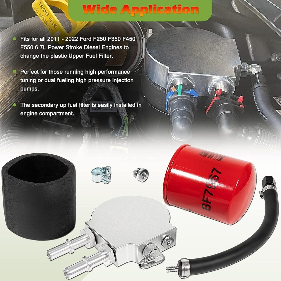 Fuel Filter Conversion Kit 121003 for 2011-2022 Ford 6.7L Powerstroke ...