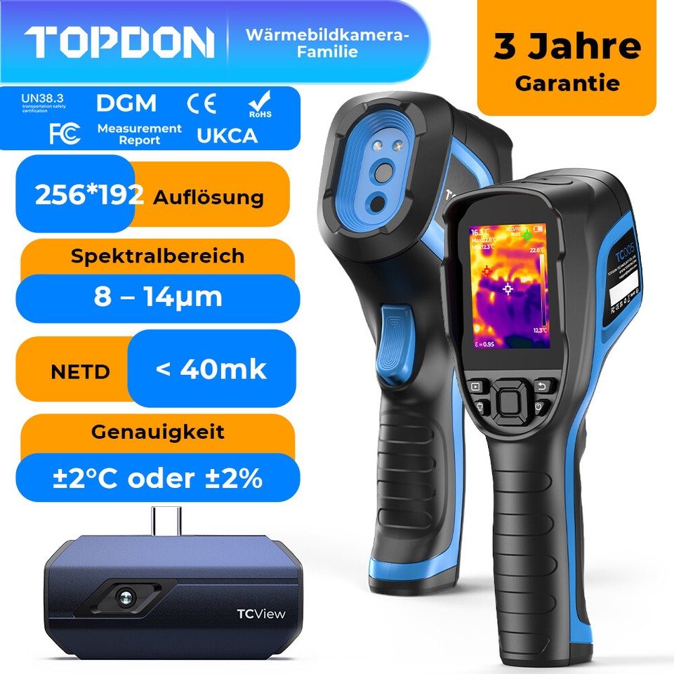 TOPDON 256x192 IR High Resolution Thermal Imaging Camera TC001 TC002 ...