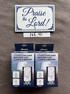 2- Westek TMSW60MW Countdown Timer 60 Minute Indoor, White | eBay