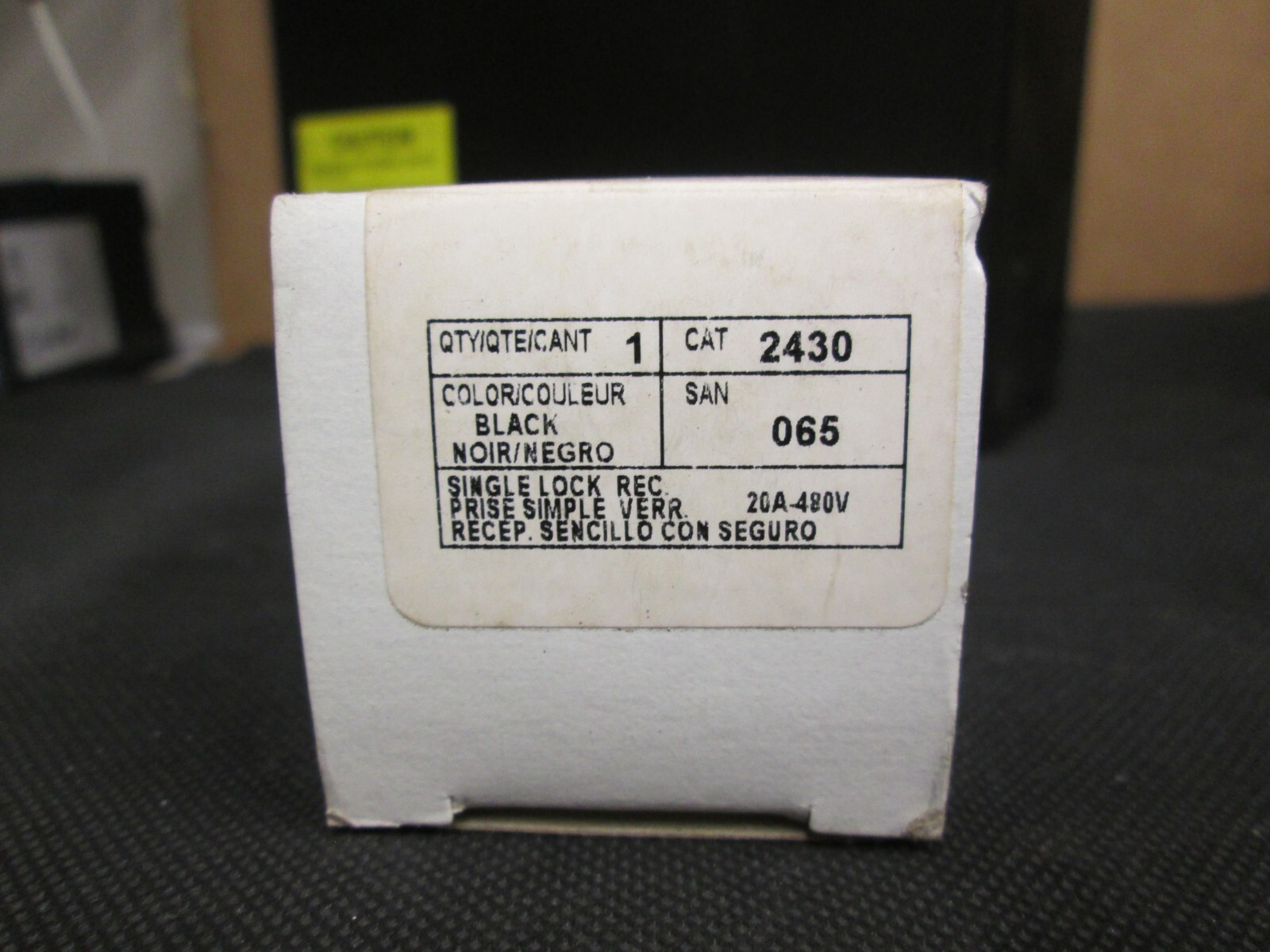 LEVITON 2430 ( BLACK ) 20A-480V SINGLE LOCK REC. GROUND 3 PHASE | eBay