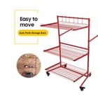 Auto Body Parts Storage Cart 3-Shelf Storage Rack Auto Paint Parts Cart ...