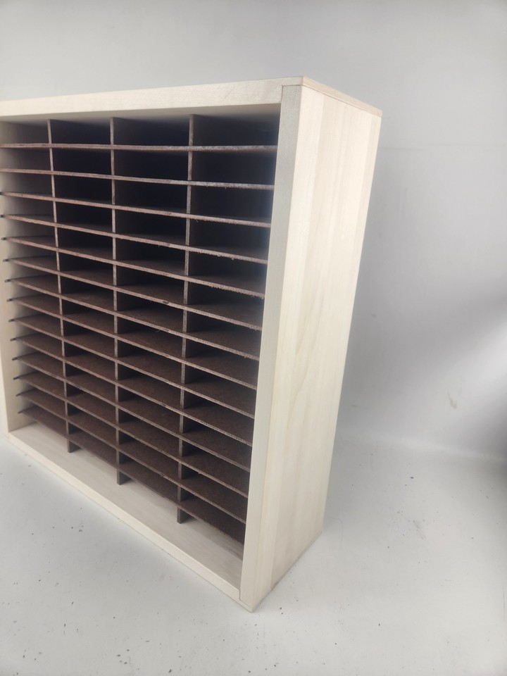 60 Slot 8 Track Storage Rack ~ New ~ Napa Valley Style Wood Wall Holder ...