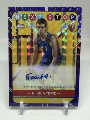 NIKOLA TOPIC 2024-25 TOPPS CHROME NEXT STOP ROOKIE PURPLE GEOMETRIC RC ...