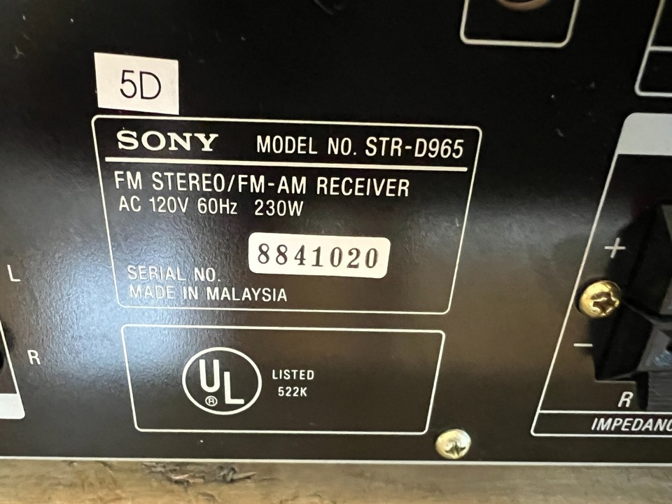 Vintage Sony STR-D965 Stereo Receiver | eBay