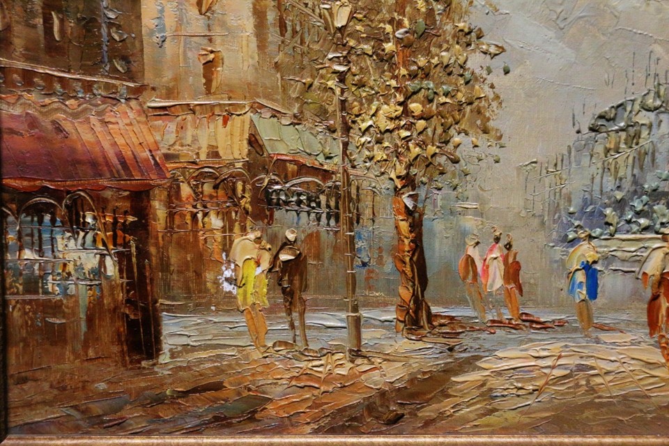 Caroline C. Burnett (1877 - 1950) Parisian Street Scene Oil on Canvas ...