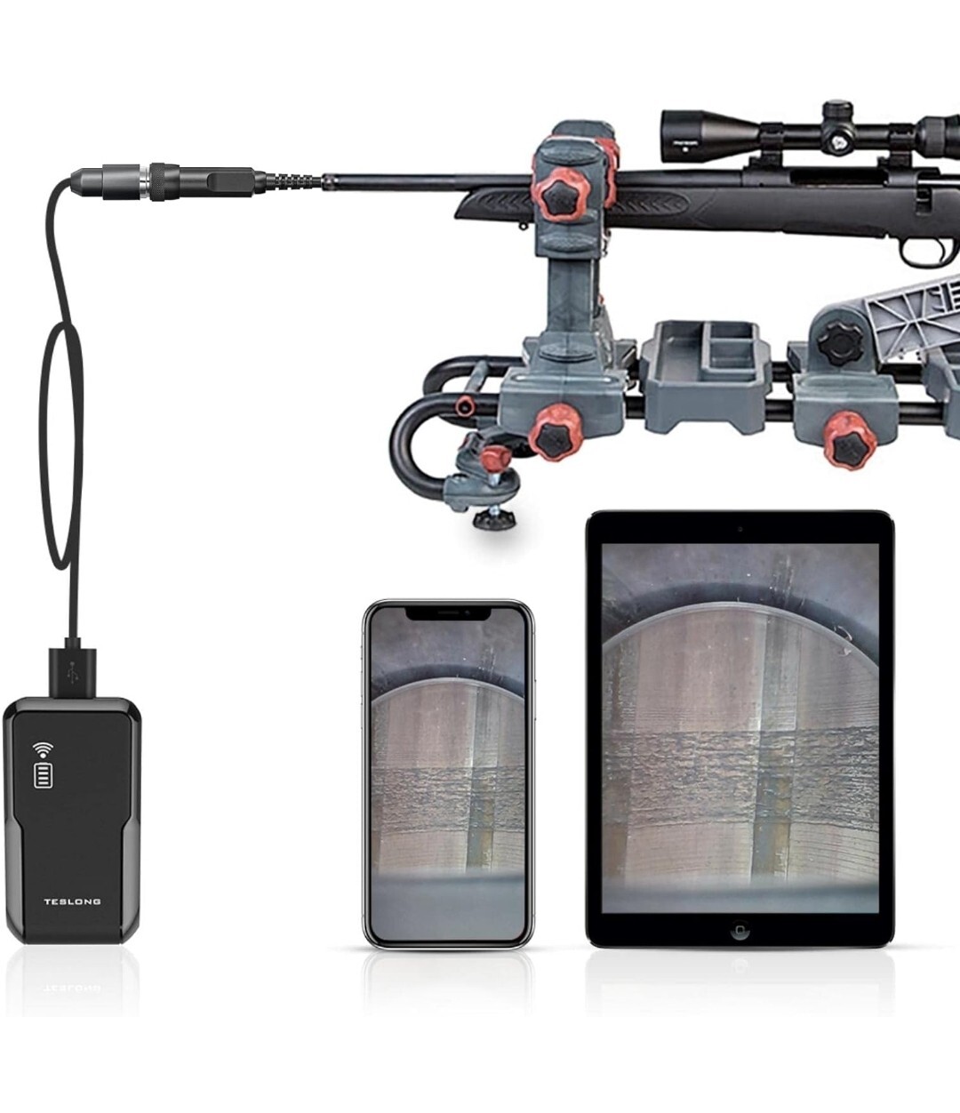 Teslong Rifle BoreScope for iPhone & iPad WiFi Bore scope Cam Fit 0.2in ...
