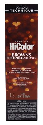 L'oreal Excellence Permanent Creme Hicolor H2 Cool Light Brown 1.74oz ...