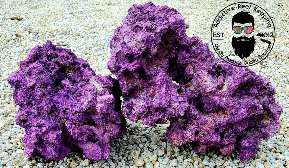 ARK Purple Dry Reef Rock Aragonite Base, Porous Aquariums Live | eBay