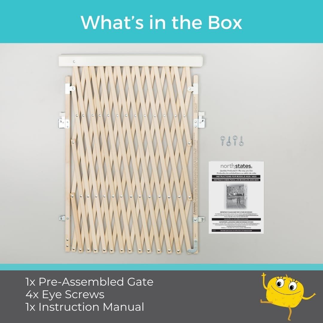 Expandable Swing Wood Gate: Extra Wide Baby Gate Fits 24" - 60" Wide ...