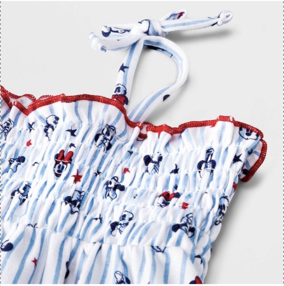 Disney Baby Minnie Mouse Spaghetti Bow Strap Top & Shorts Bottom Set ...