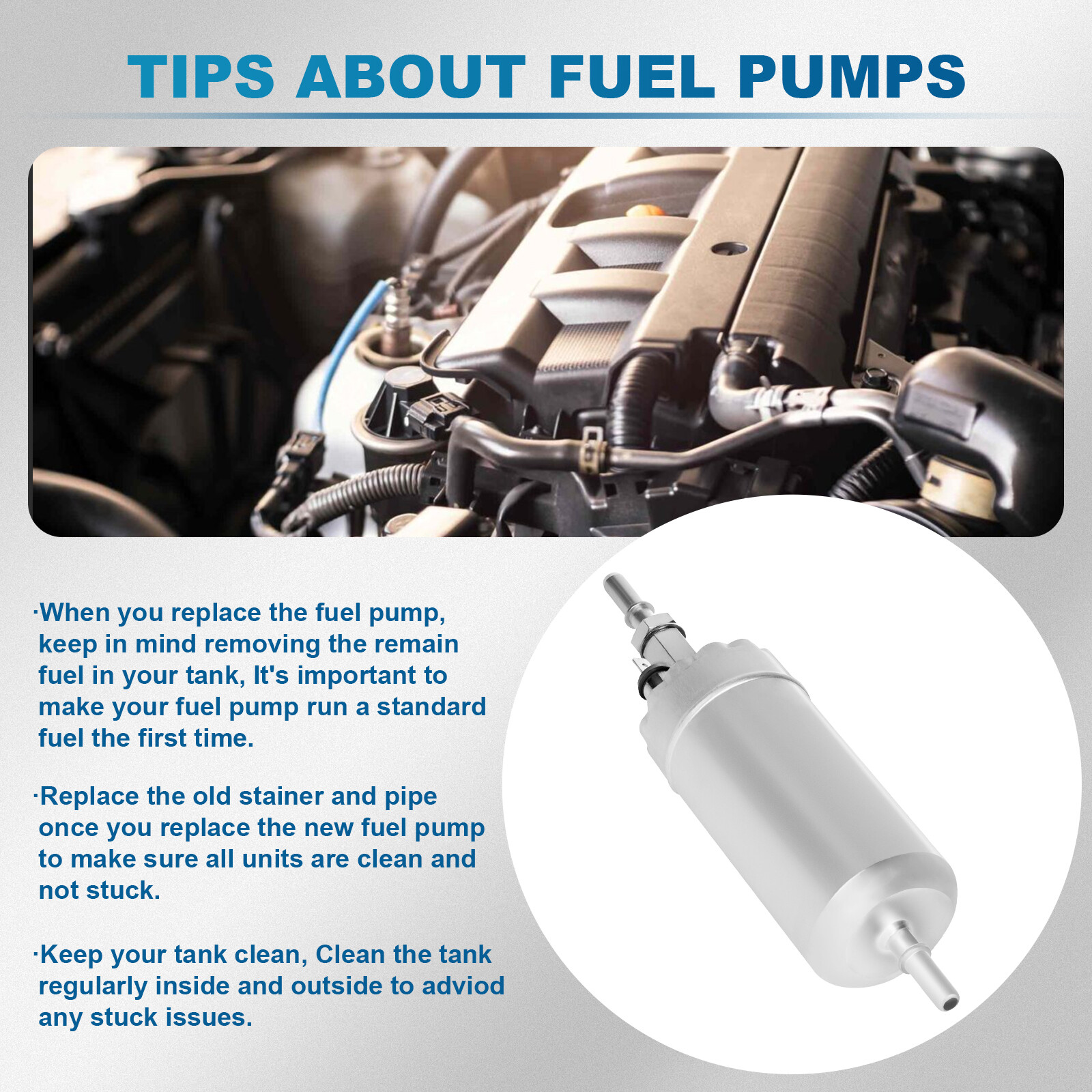 Inline External Electric Fuel Pump For Ford F150 F250 F350 Ranger ...