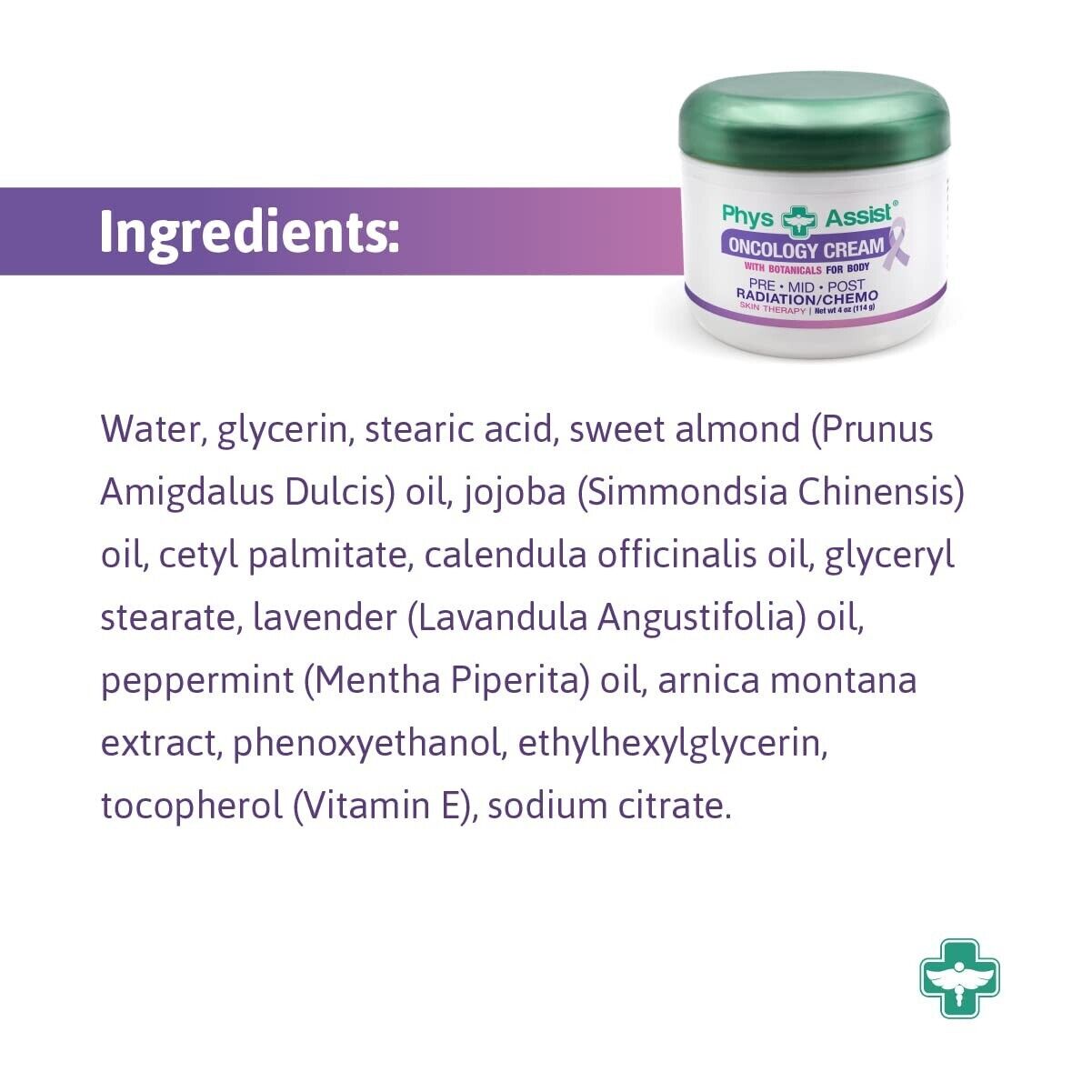 Physassist Oncology Cream 4 Oz Jar For Radiation Chemo Helps Skin