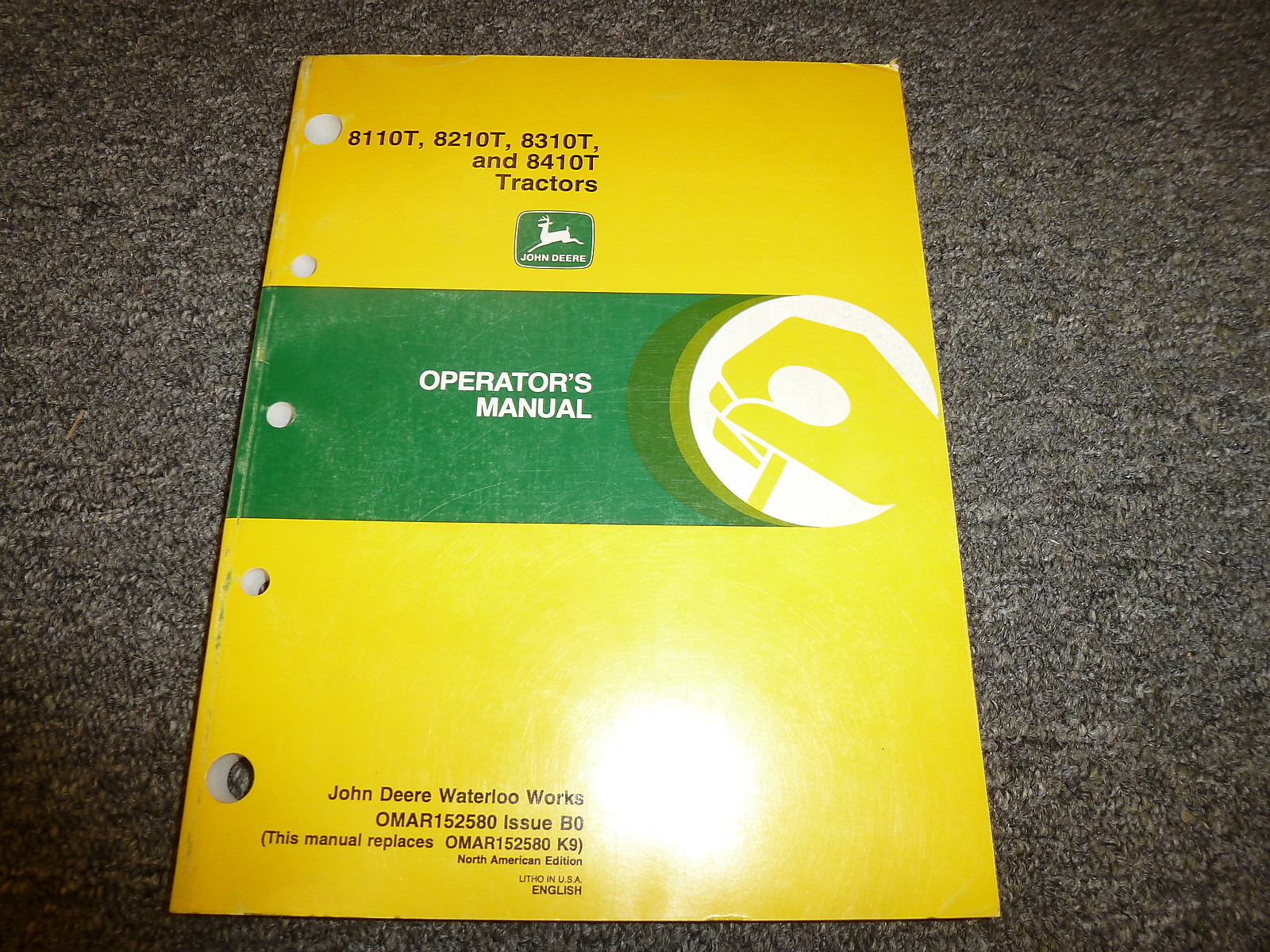 John Deere 8110T 8210T 8310T 8410T Tractor Owner Operator Manual ...