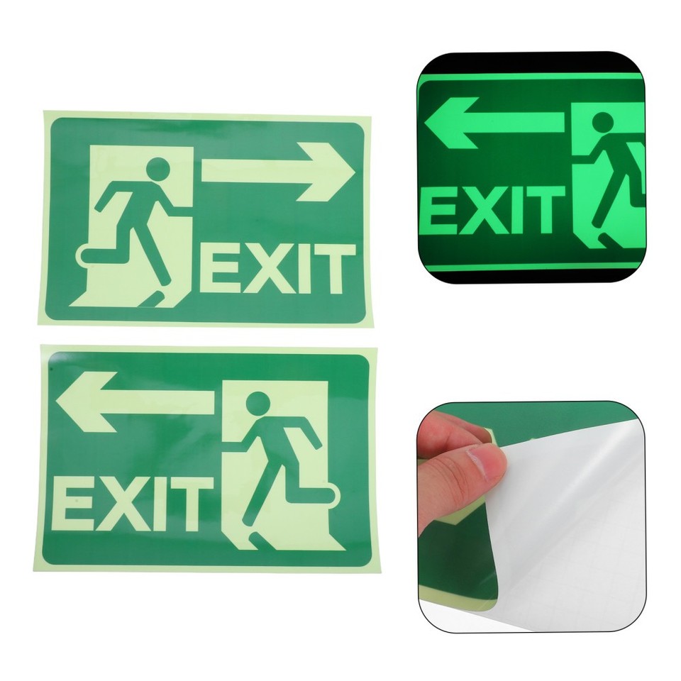 2 Sheets Safety Stickers High Visibility Open Signs Exit Decals ...
