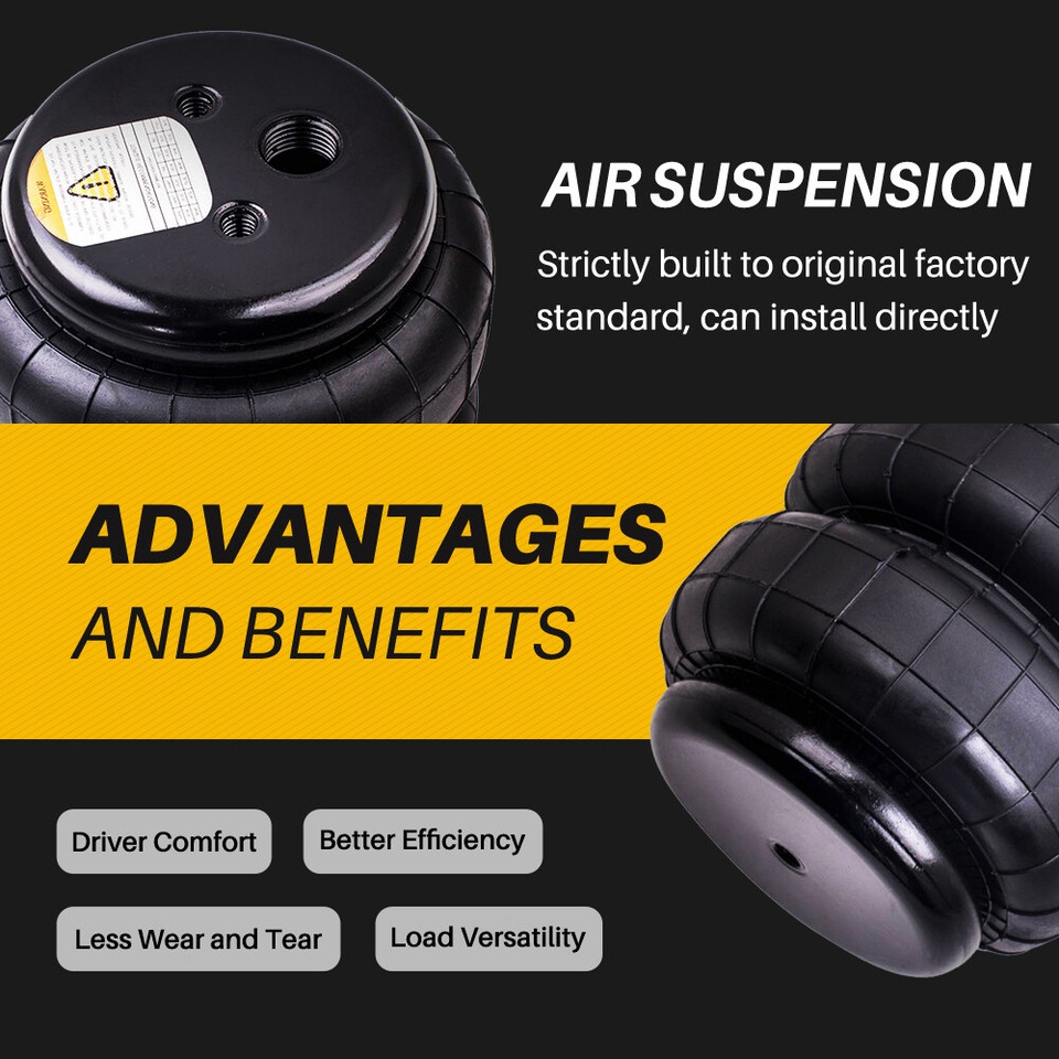 4 Packs Air Suspension Spring Bag Standard 2500lb 1/2"npt Single Port ...