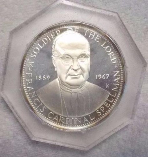 MCM FRANCIS JOSEPH SPELLMAN BISHOP NEW YORK BOSTON STERLING SILVER COIN ...
