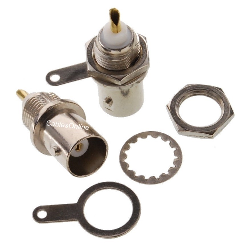 10-Pack BNC Female Chassis Mount 50-ohm RF Connectors, RF-B903-10 | eBay