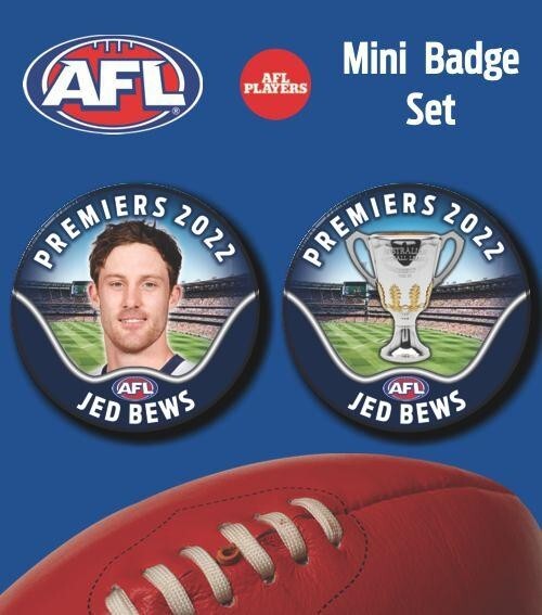 AFL GEELONG CATS 2022 PREMIERS JED BEWS PLAYER MINI BADGE SET | eBay