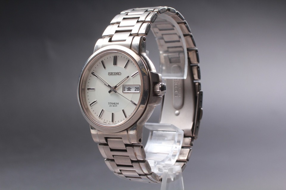 [Near MINT] SEIKO 7N43-7B80 SCDC055 Titanium White Dial Quartz Men's ...