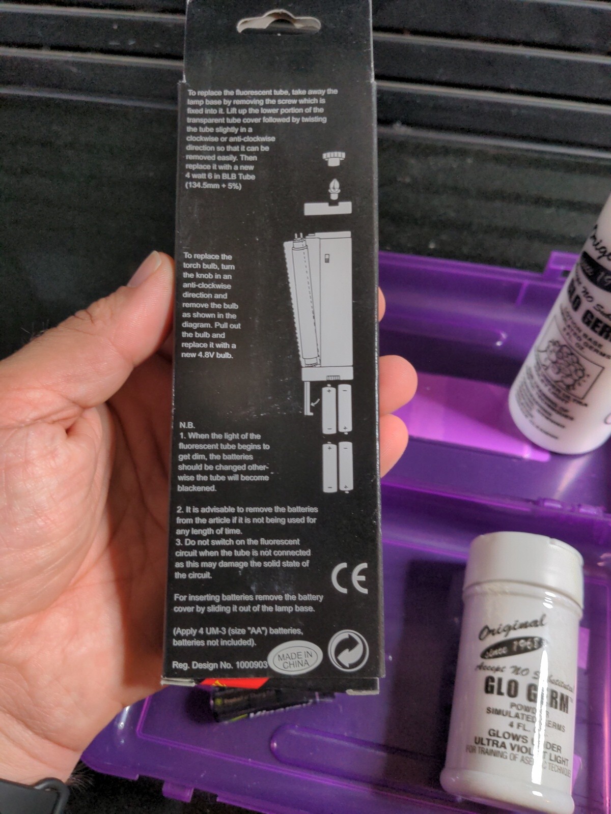 Glo-germ Products Experiment Mini Kit Germs Teaching Hygiene Safety 2oz ...