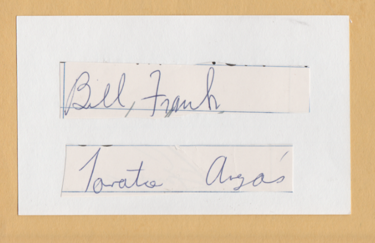 Bill Frank (1938-2014) Toronto Argonauts /Dallas Cowboys signed index ...