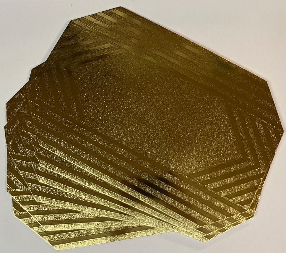 Set of 6 Gold Metallic Placemats, Mylar Place Mats | eBay