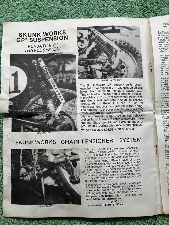 AHRMA Skunk Works Rear Suspension System Koni Shocks S&W Springs CR125M ...