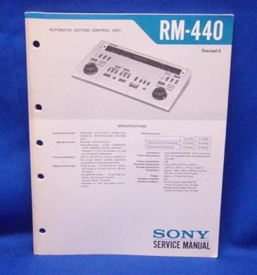 Sony RM-440 Auto Editing Control Unit SERVICE Manual | eBay