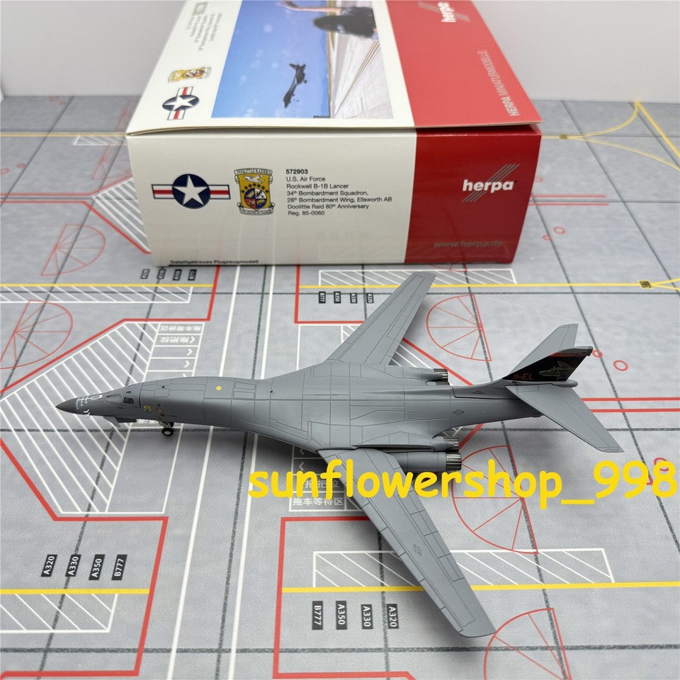 Herpa Wings 1/200 US Air Force B-1B Cavalry Alloy Bomber Model 572903 ...