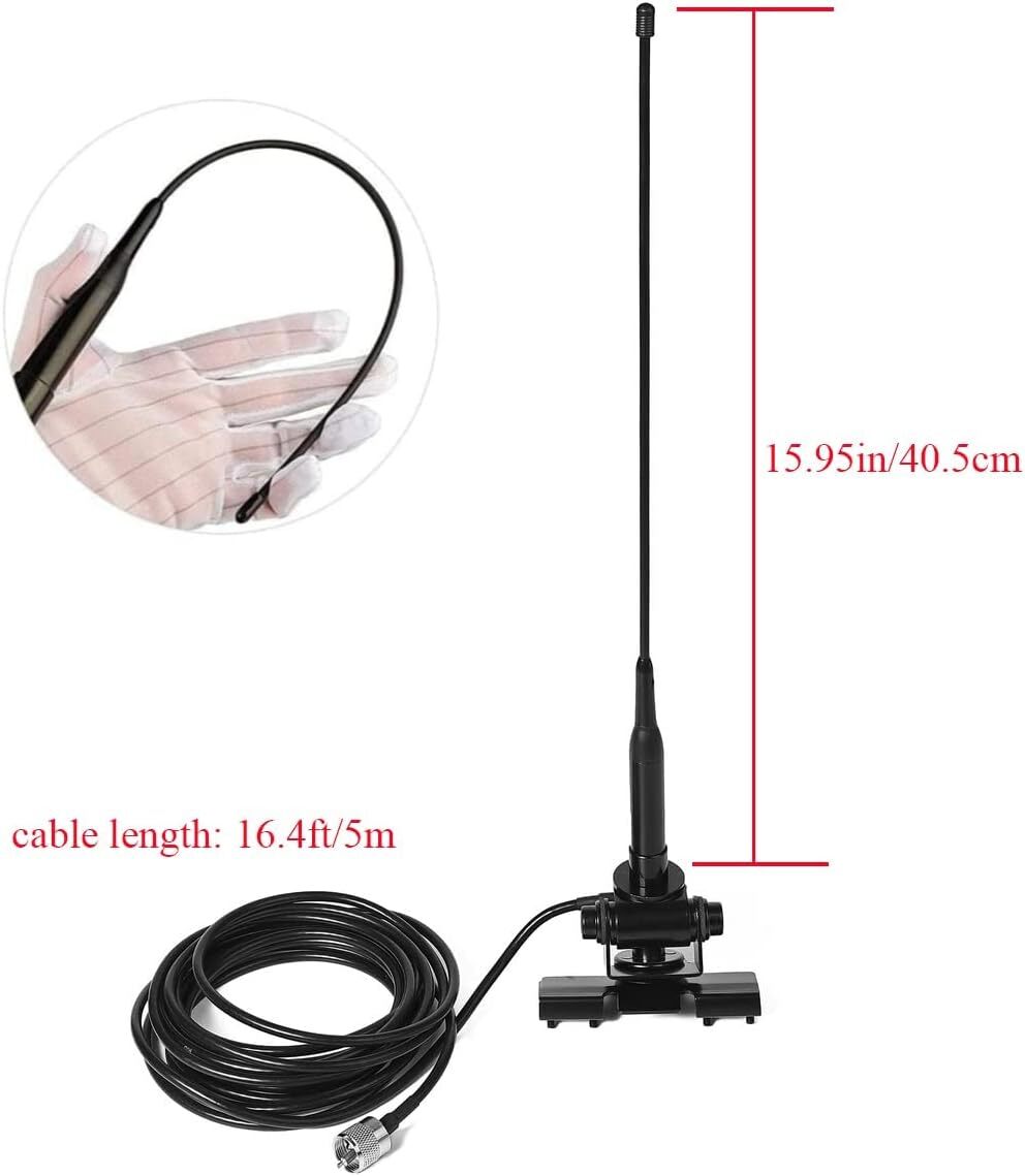 Mobile Radio Antenna GMRS 155MHz/460MHz Bendable Soft Whip Car Radio ...