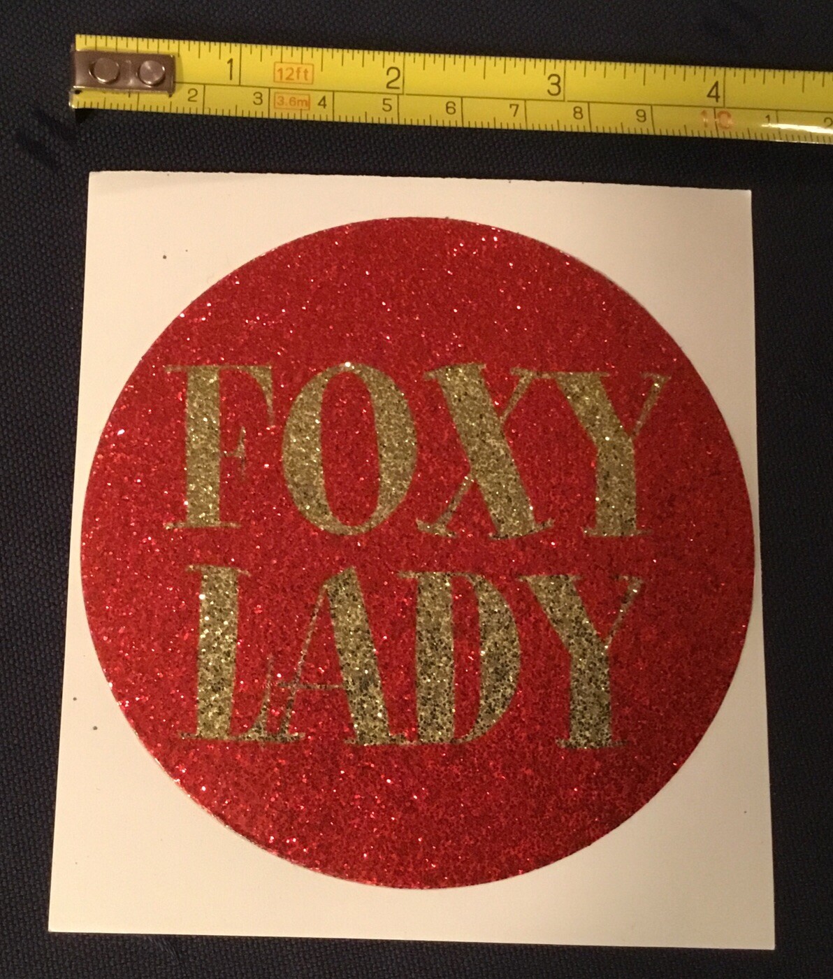 Foxy Lady Round Red Gold Glitter Sticker Decal Quote Embellishment | eBay