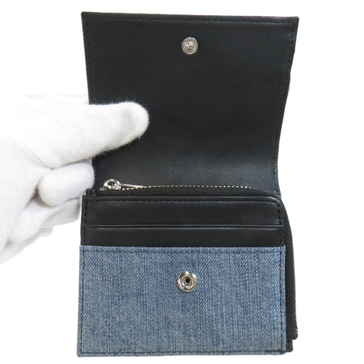 DIESEL Bifold Wallet with Coin Pocket logo Denim - Gem