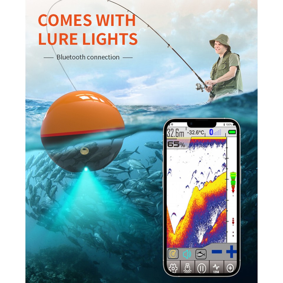 Wireless Buletooth Fish Finder Underwater Depth Echo Sounder With GPS ...