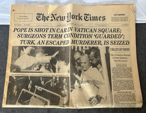 NY Times May 14 1981 – Pope John Paul II Assassination Attempt ...