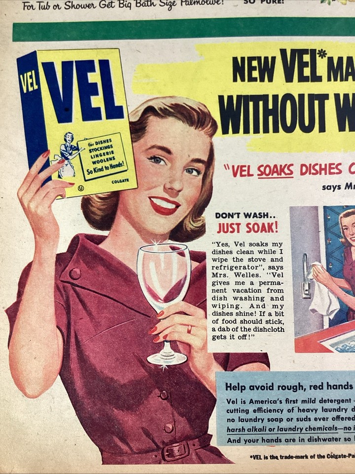 Pretty Girl Smile Palmolive Soap VEL Dish Atlanta Ga Print Ad 1952 AJC ...