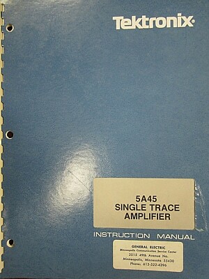 Tektronix 5A45 Single Trace Amplifier Instruction Manual P/N 070-1698 ...