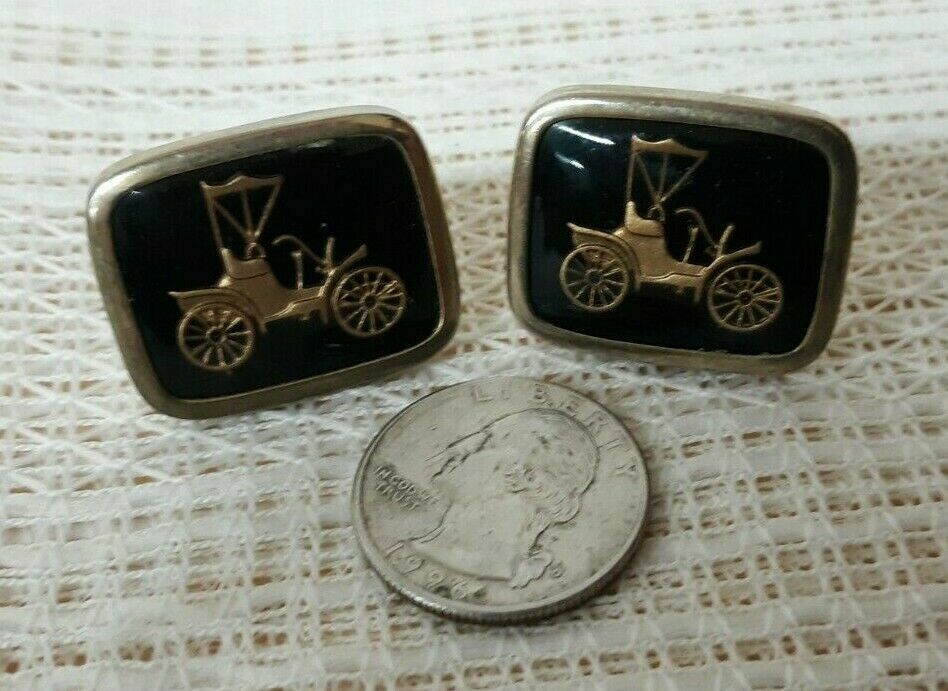 Vintage Goldtone Antique Car FORD MODEL T? Cufflinks Set UNIQUE | eBay