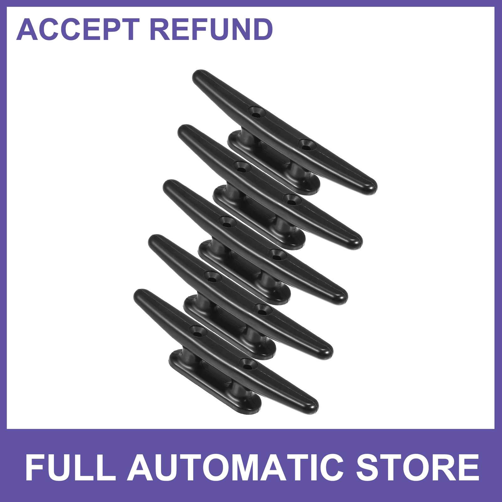 5pcs 152mm 6'' Universal Boat Cleat Rope Cleat Boat Dock Cleats Black ...