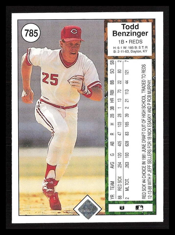 Todd Benzinger 1989 Upper Deck #785 Cincinnati Reds | eBay