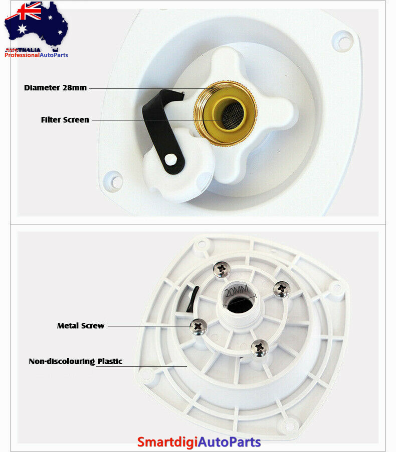 New Caravan RV White Mains Water Inlet With Pressure Regulator Filler ...