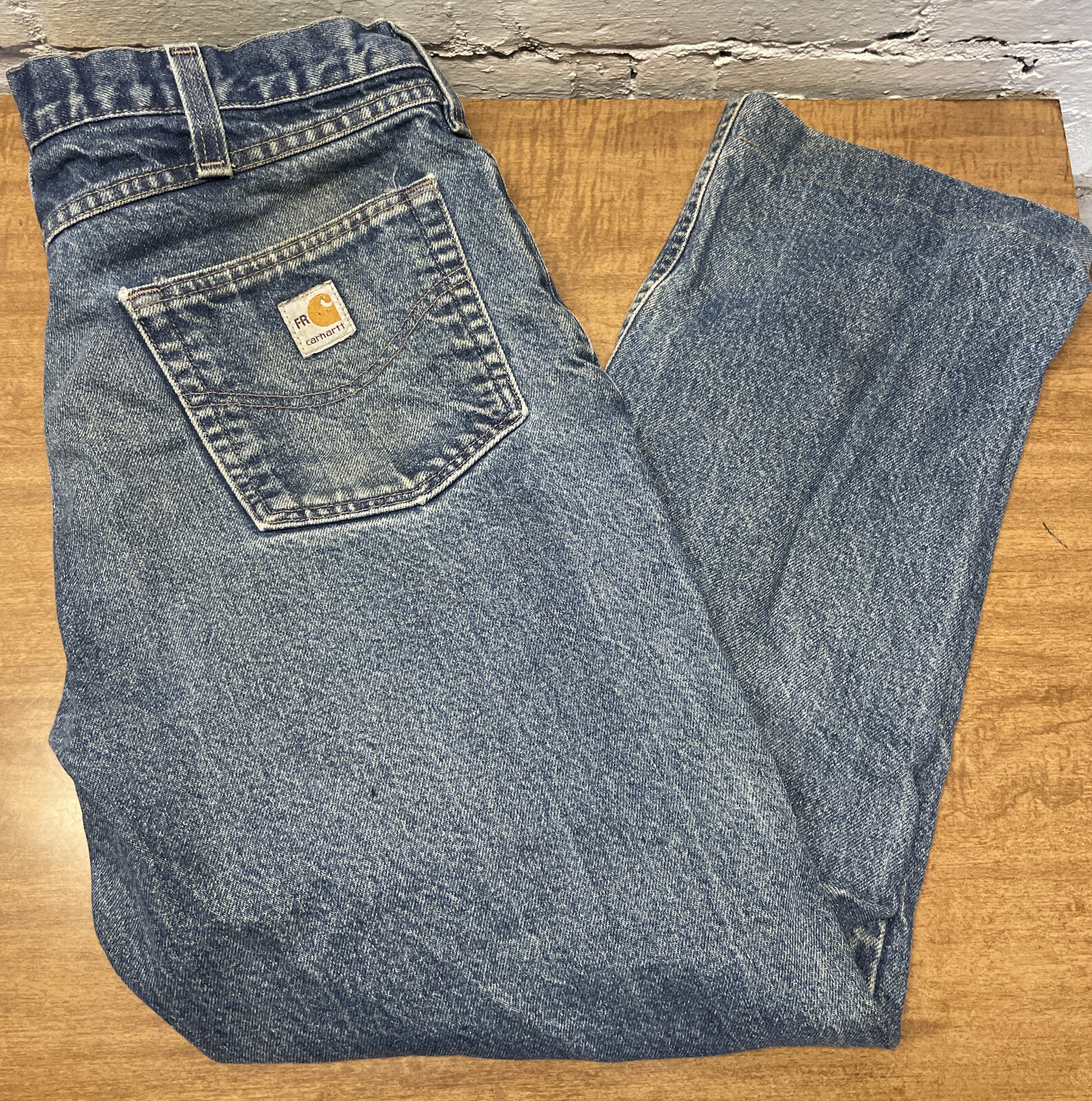 Carhartt FR CAT 2 Denim Jeans Relaxed Men Size 36x34 Work Wear FRB004 ...
