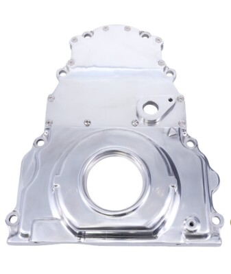 Polished 2 Piece LS Timing Cover w/ Sensor Hole LS2 LS3 5.3 4.8 6.0 6.2 ...