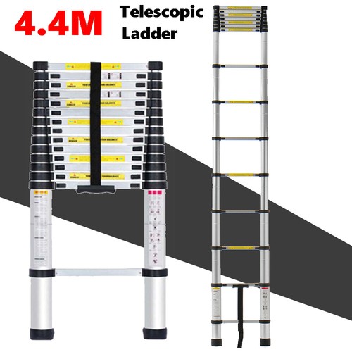 Portable 4.4M Telescopic Ladder Extendable Retractable Aluminum Step ...