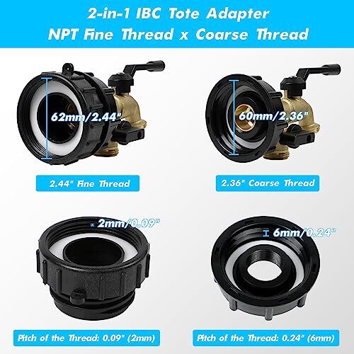 Upgrade Double Outlet IBC Tote Fittings 275 330 Gallon IBC Tote Tank ...