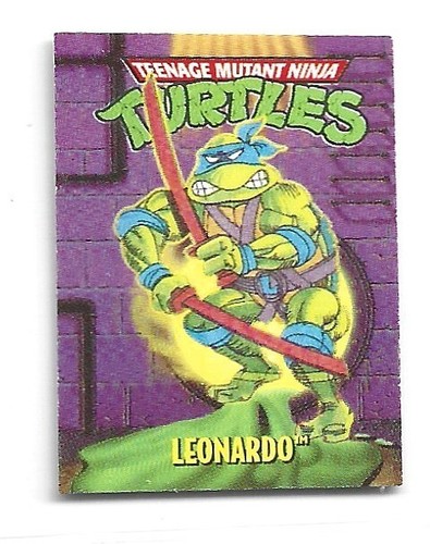 TEENAGE MUTANT NINJA TURTLES PLAYMATES MINI INSERT CARD LEONARDO TMNT ...